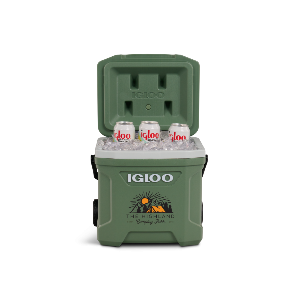 IGLOO ECOCOOL LATITUDE 16 QUART ROLLER COOLER (Vintage Green) - Golf ...