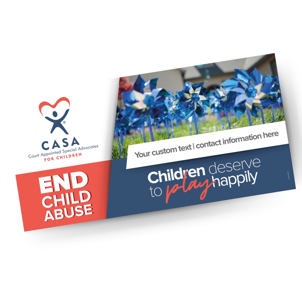 CUSTOM Child Abuse Prevention Pinwheel Vinyl Banner